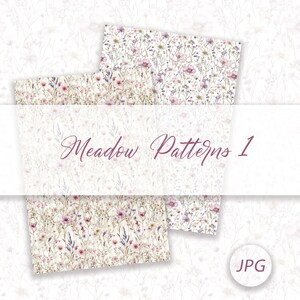 Meadow Patterns 1 on 10 A4 JPG Pages, Wildflower Backgrounds for ...