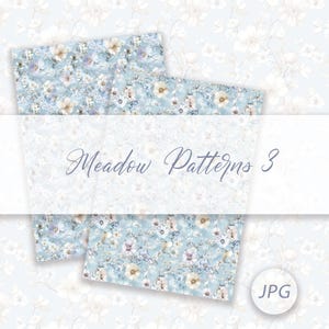 Meadow Patterns 3 on 8 A4 JPG Pages, Blue Shabby Backgrounds for ...