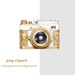 Cameras Gold Series 12 PNG Clipart Set, Gold and White Cameras Clipart ...