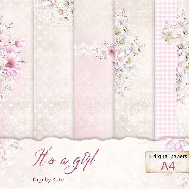 Girl Digital Paper - Etsy