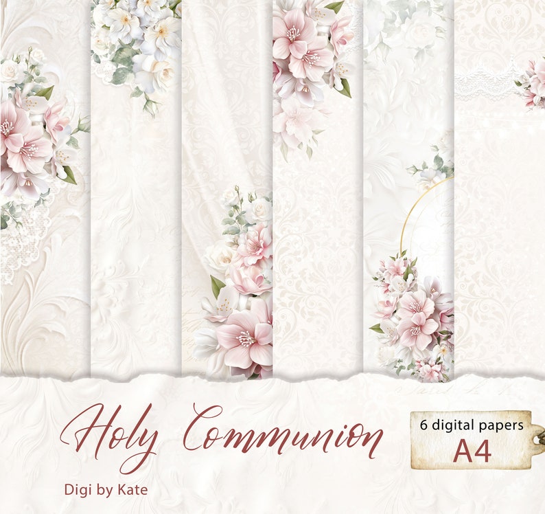Holy Communion 6 A4 is a Digital Paper Set for Special Occasions Such ...