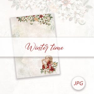 Red and Green Winter Digital Paper 5 A4 is a Digital Paper Set Perfect ...
