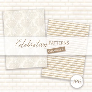 Celebration Patterns in Champagne Colors on 8 A4 JPG Pages, Textured ...