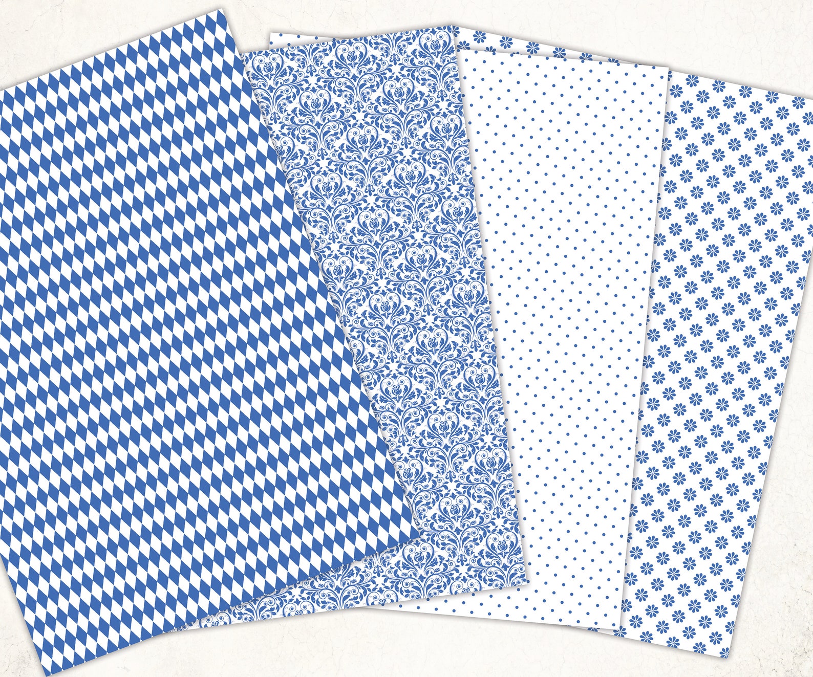 Dark Blue Background Digital Paper A4 Digital Damask Paper - Etsy