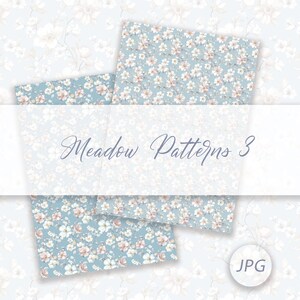 Meadow Patterns 3 on 8 A4 JPG Pages, Blue Shabby Backgrounds for ...