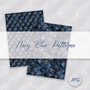 Navy Blue and Gold Patterns - Set of 12 A4 JPG Elegant Scrapbook Pages ...