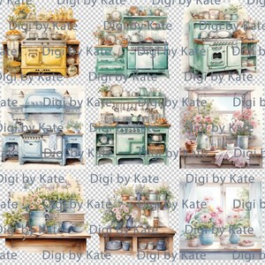 Country Kitchen 22 PNG Clipart Set - Beautiful Cottagecore Kitchen ...