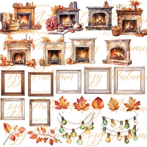 Cozy Autumn 126 PNG Orange Clipart Bundle, PNG Autumn Leaves, Fall Junk ...