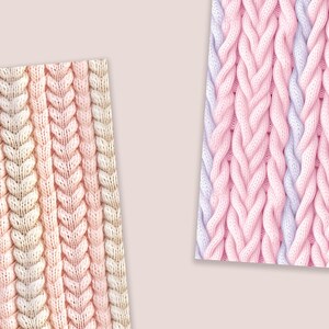 Knit Patterns 6 A4 JPG Pastel Background Digital Paper, Pastel Knit ...