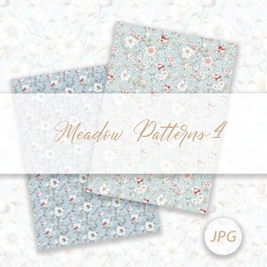 Meadow Patterns 4 on 10 A4 JPG Pages, Blue Shabby Backgrounds for ...