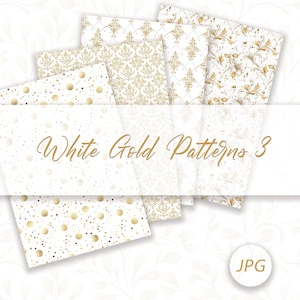 White and Gold Patterns - Set of 18 A4 JPG Scrapbook Pages - Etsy