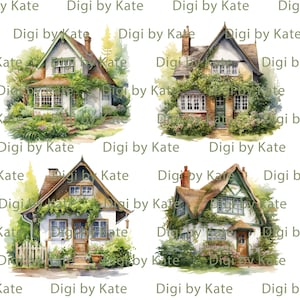 Country Cottage 31 PNG Clipart Set - Beautiful Cottagecore Houses on ...