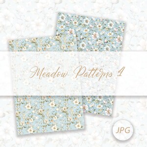 Meadow Patterns 4 on 10 A4 JPG Pages, Blue Shabby Backgrounds for ...