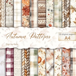 Charming Autumn is a Digital Paper Bundle for Junk Journal and ...