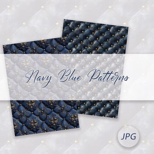 Navy Blue and Gold Patterns - Set of 12 A4 JPG Elegant Scrapbook Pages ...