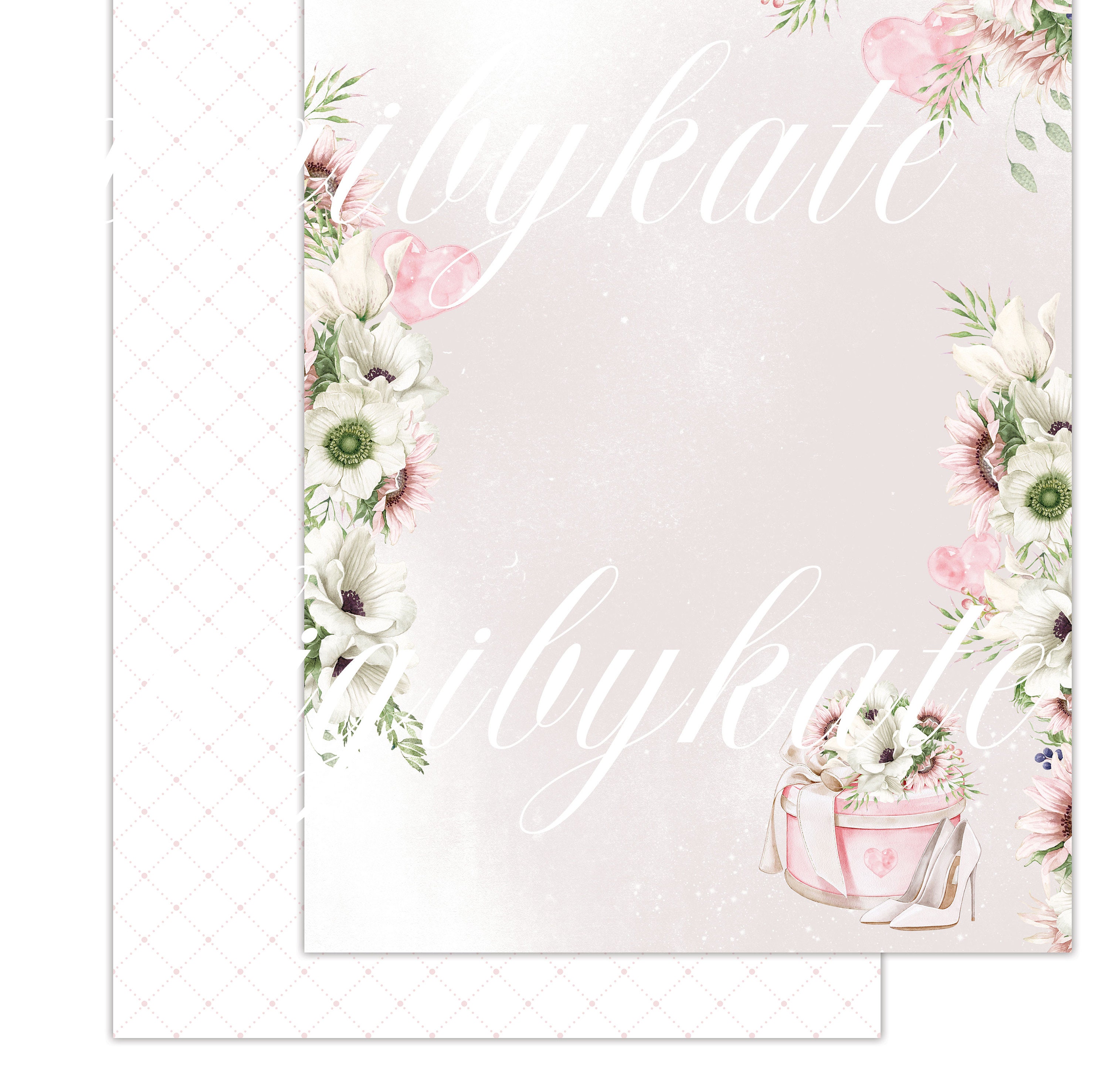 Blush and Grey Wedding Digital Paper Blush Floral Wedding - Etsy