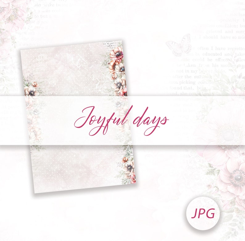 Joyful Days Floral Digital Paper Set - Perfect for Birthday and Mother ...