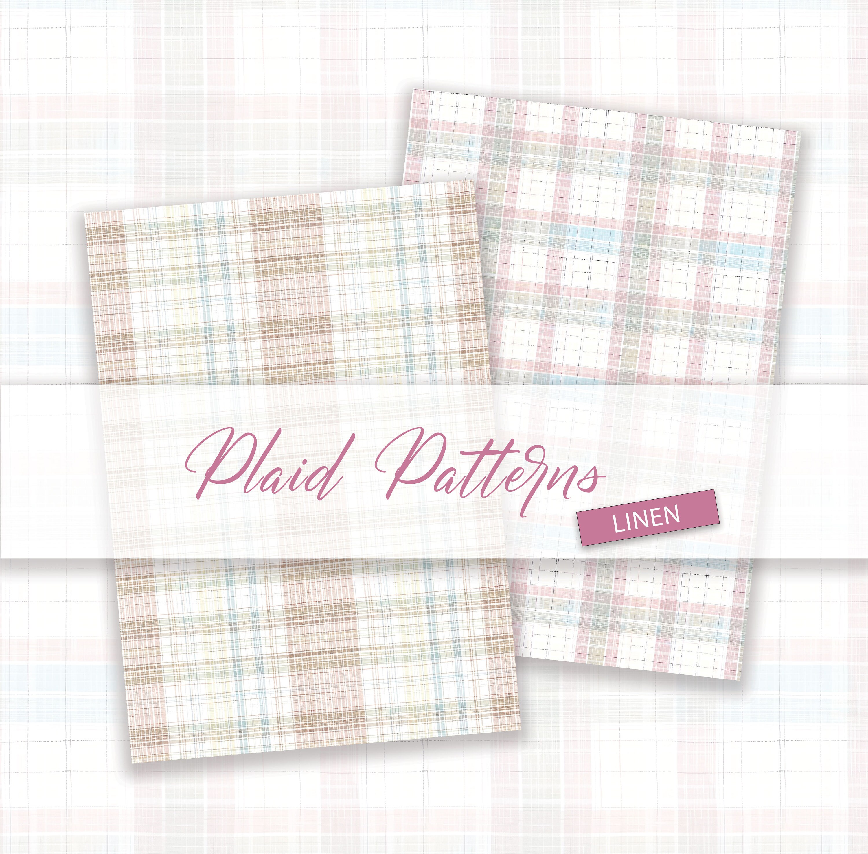 Pastel Linen Plaid Patterns on 11 A4 JPG Pages - Etsy