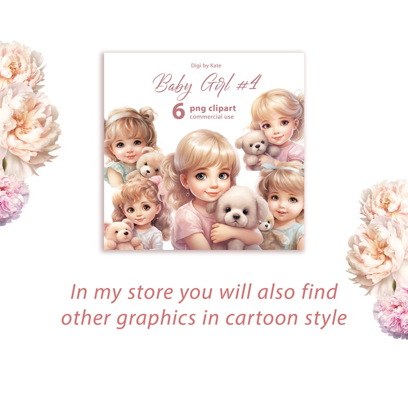 Winter Baby Girl #7 8 PNG Clipart Set, Sweet Little Girl in Winter ...