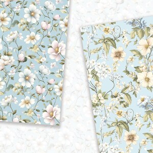 Meadow Patterns 4 on 10 A4 JPG Pages, Blue Shabby Backgrounds for ...