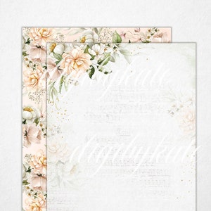 Peach and Green Wedding Digital Paper, Bridal Digital, Wedding ...