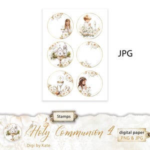 Holy Communion 6 Round Stamps PNG and JPG - Etsy