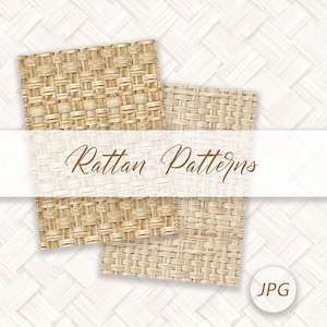 Rattan Patterns on 9 A4 JPG Pages - Printable Digital Paper Set for ...