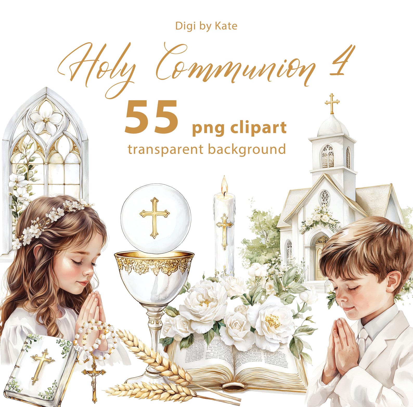 First Holy Communion 4 is a Digital Paper Set for Special Occasions - Etsy