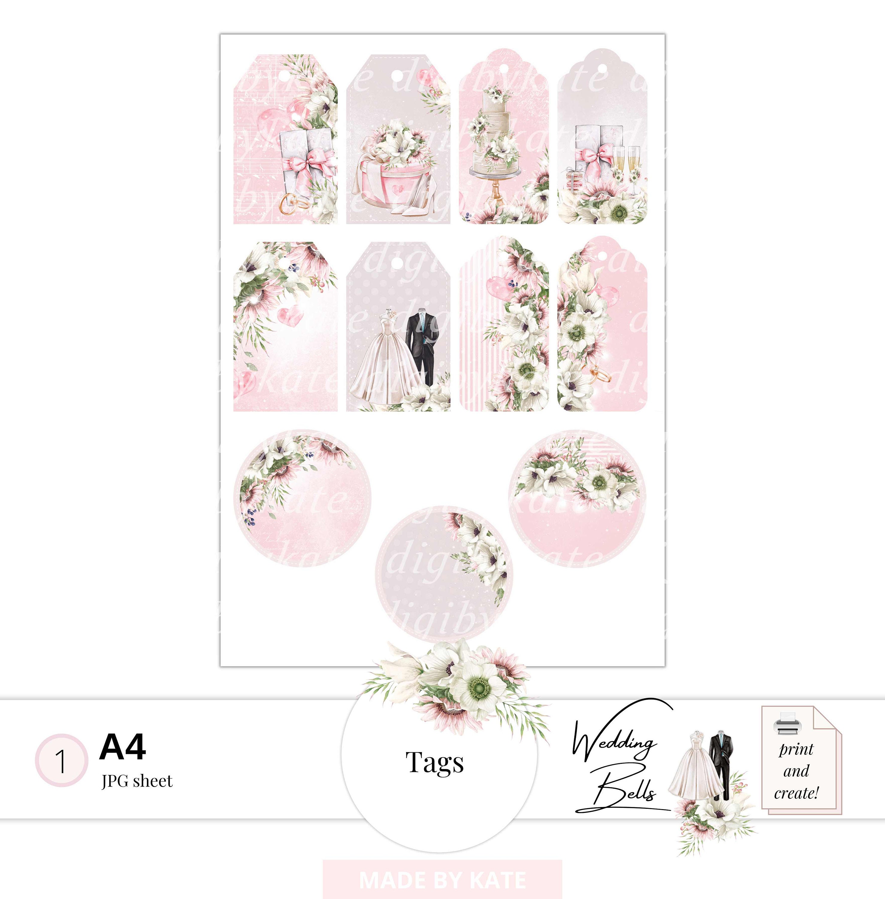 Wedding Digital Tags Printable Wedding Elements Wedding - Etsy