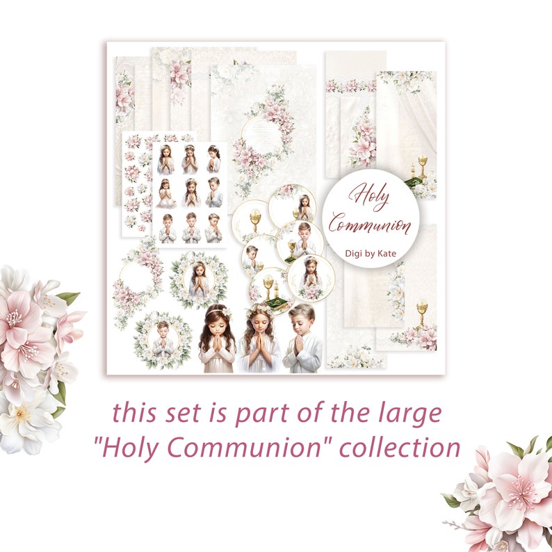 Holy Communion 6 A4 is a Digital Paper Set for Special Occasions Such ...