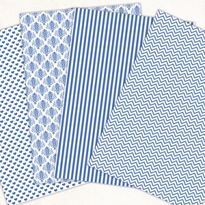 Dark Blue Background Digital Paper, A4 Digital Damask Paper, Blue ...