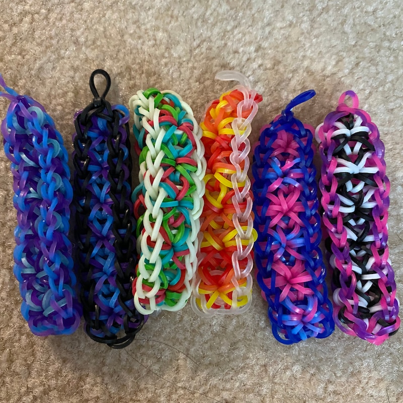 Rainbow Loom Keychain - Etsy
