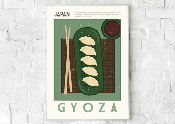 Gyoza Poster Mid Century Modern Wall Art Print Traditional - Etsy