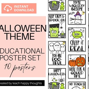 10 HALLOWEEN POSTERS | Classroom School Class Poster Set | HALLOWEEN ...
