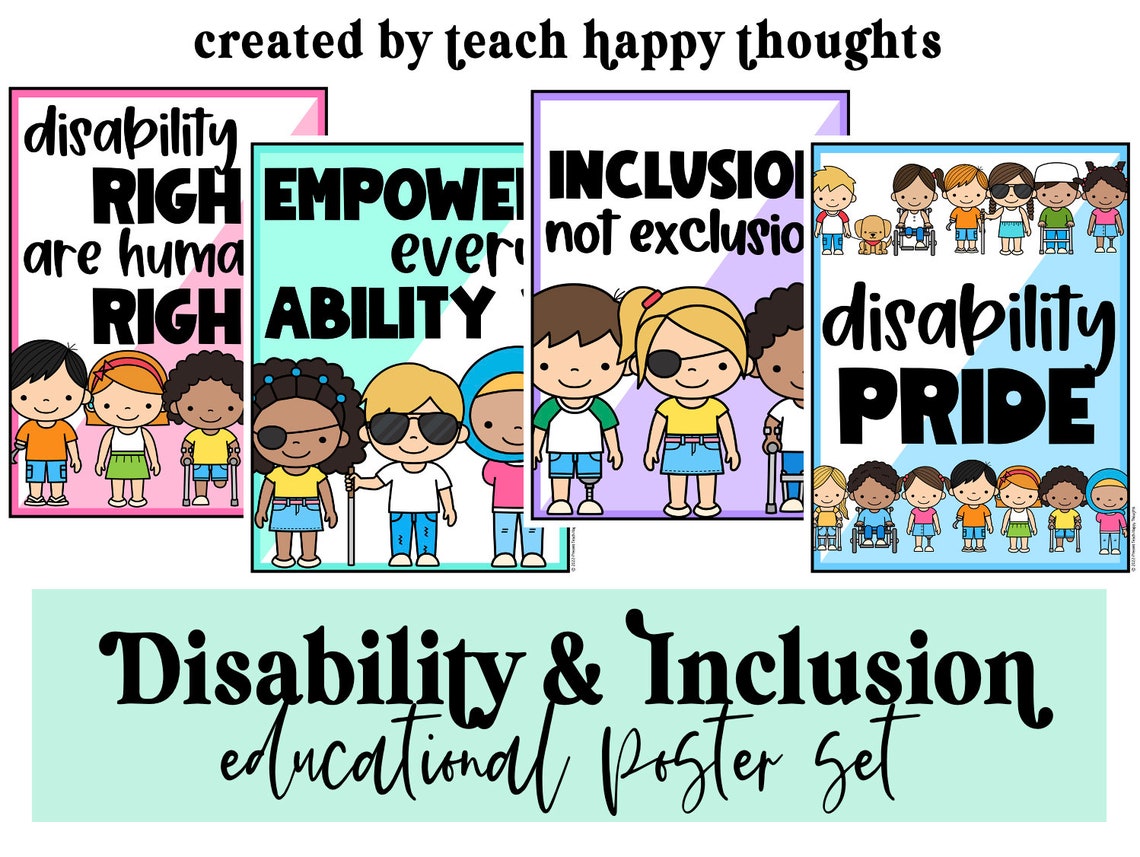 DISABILITIES & INCLUSIVITY Poster Set Posters Accepting - Etsy