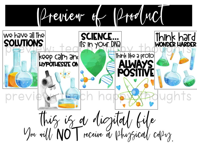 18 Science CLASSROOM POSTERS Puns & Quotes Positive - Etsy