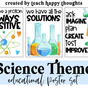 18 Science CLASSROOM POSTERS Puns & Quotes Positive - Etsy