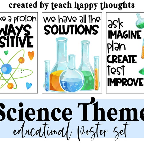 18 Science CLASSROOM POSTERS Puns & Quotes Positive - Etsy
