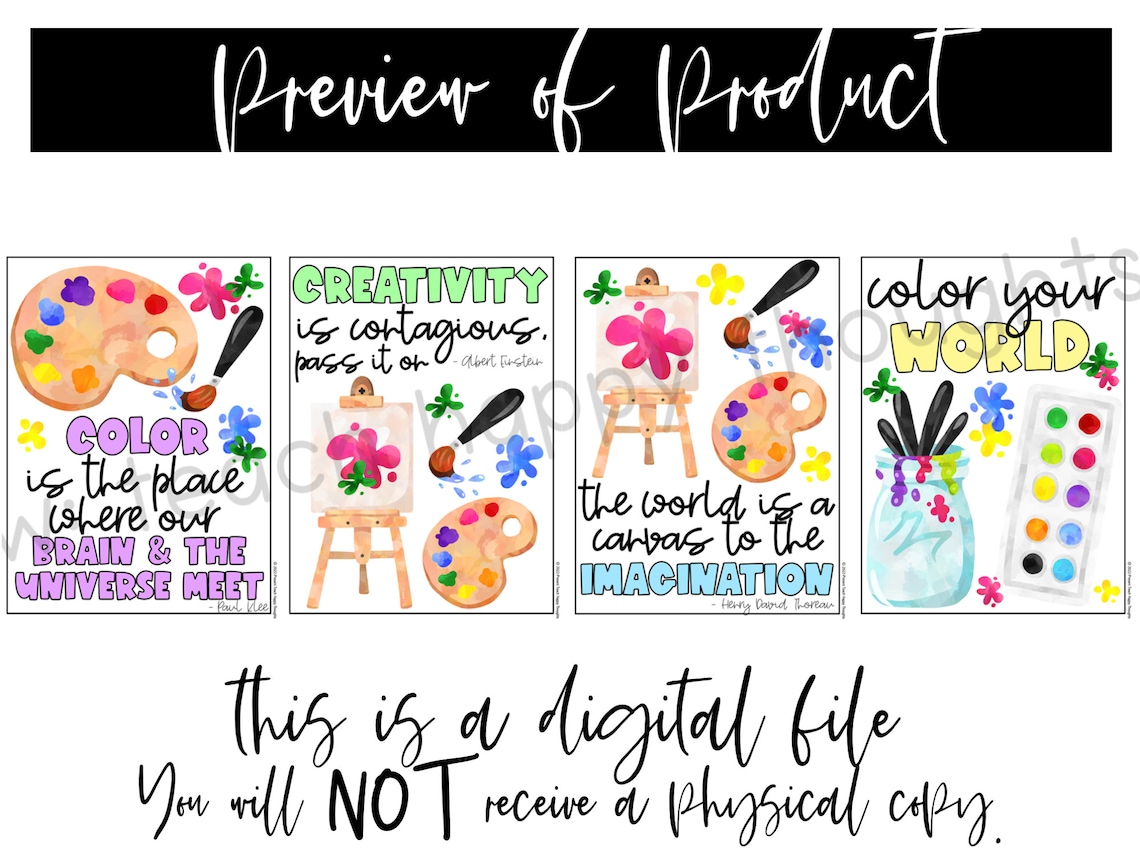 18 ART Teacher CLASSROOM POSTERS Poster Set Art Painting - Etsy