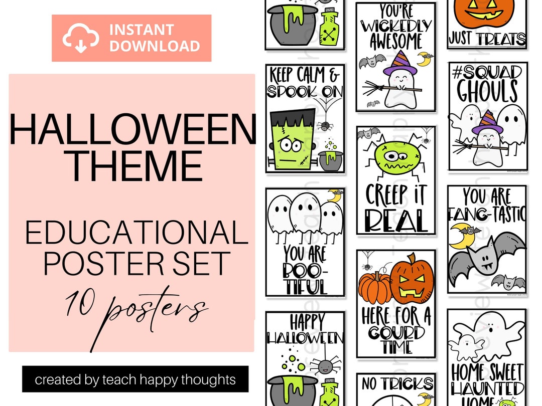 10 HALLOWEEN POSTERS | Classroom School Class Poster Set | HALLOWEEN ...