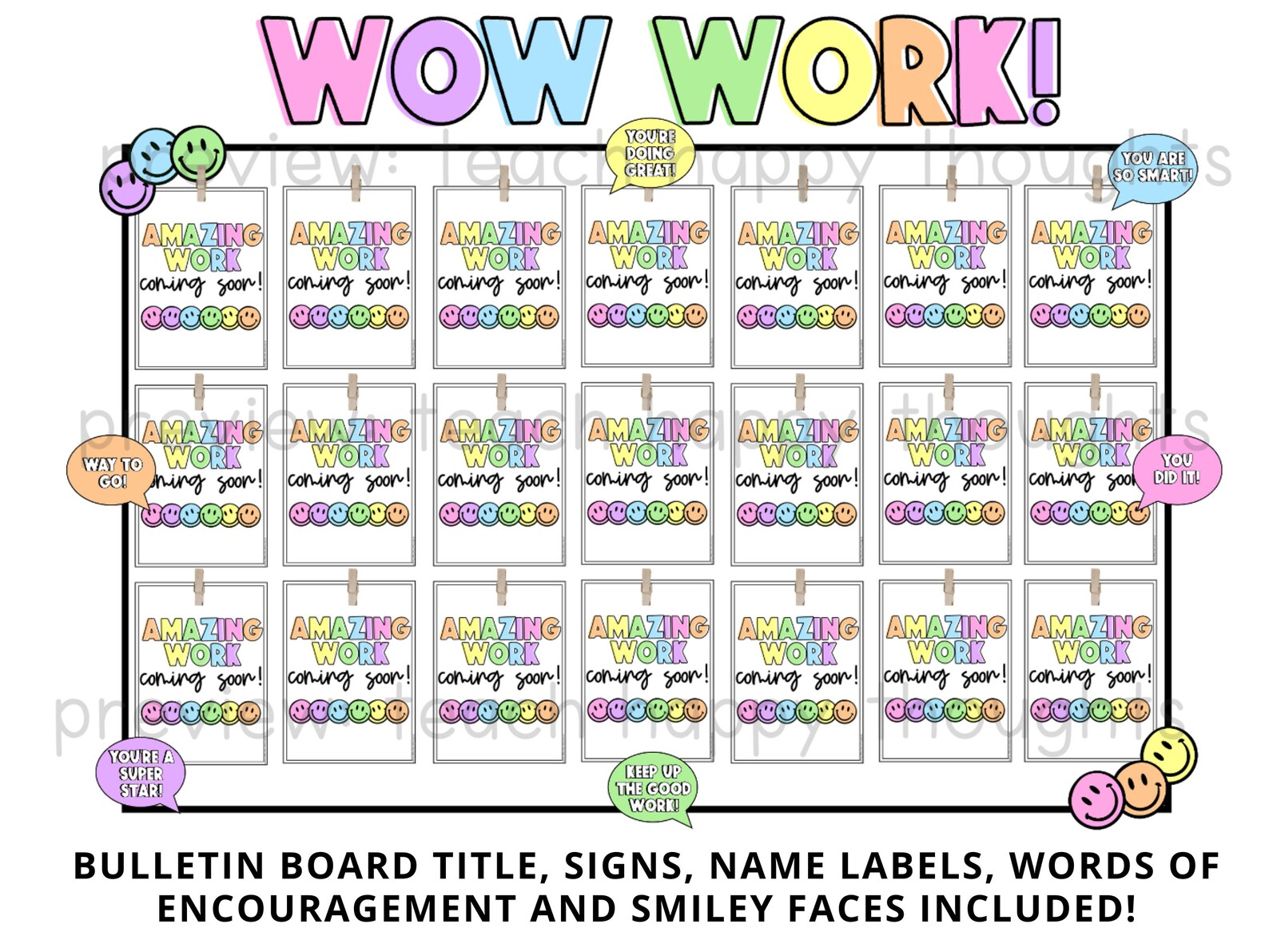 WOW WORK | Amazing Work "coming Soon" Bulletin Board Pack Display ...