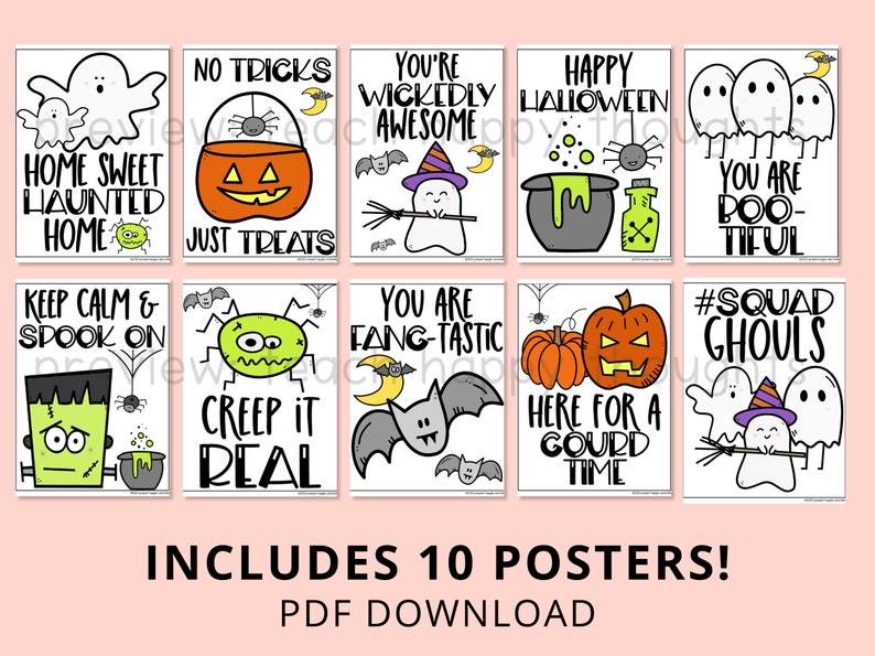 10 HALLOWEEN POSTERS | Classroom School Class Poster Set | HALLOWEEN ...