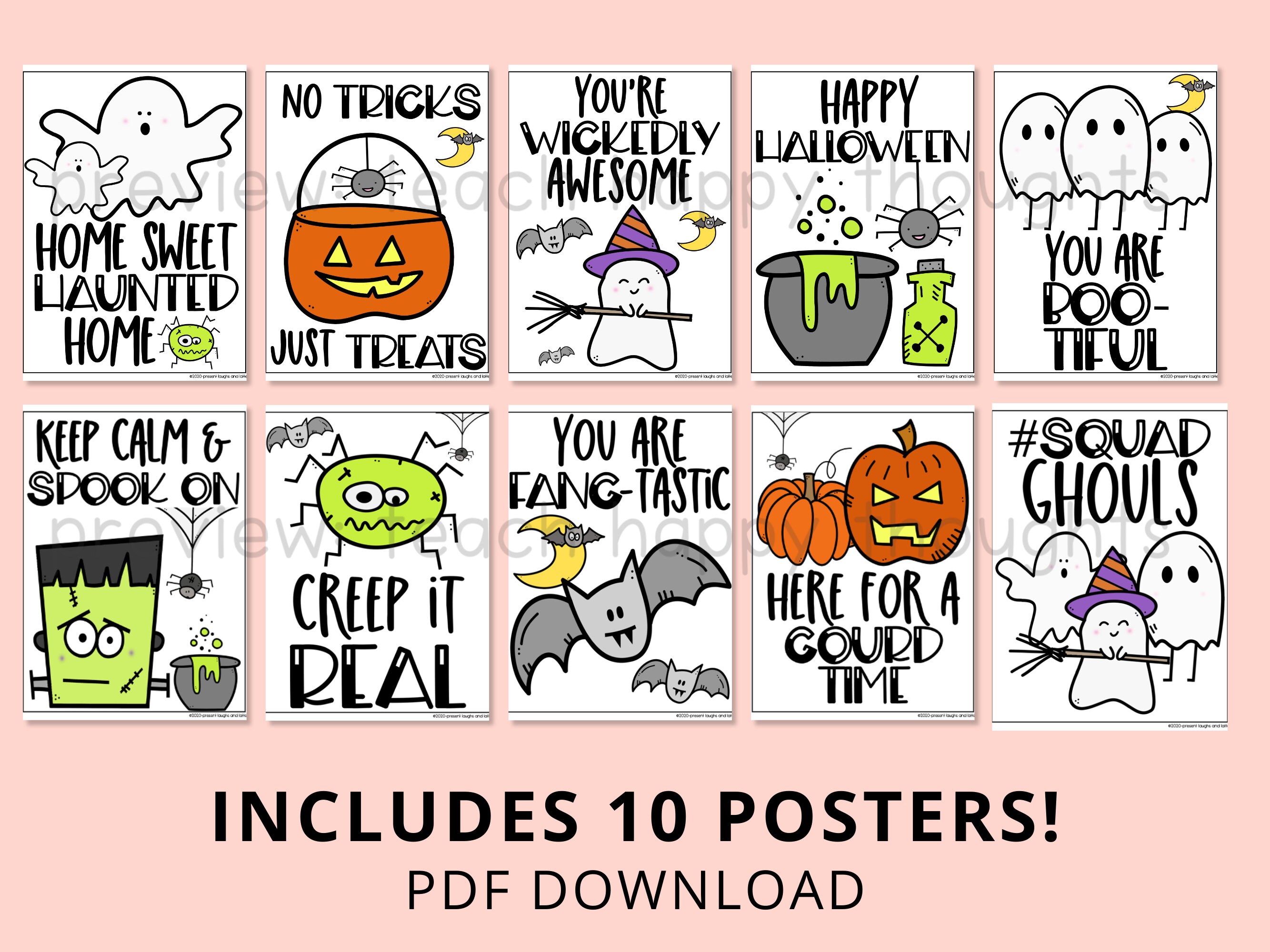 10 HALLOWEEN POSTERS | Classroom School Class Poster Set | HALLOWEEN ...