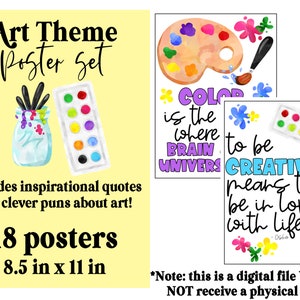 18 ART Teacher CLASSROOM POSTERS Poster Set Art Painting - Etsy