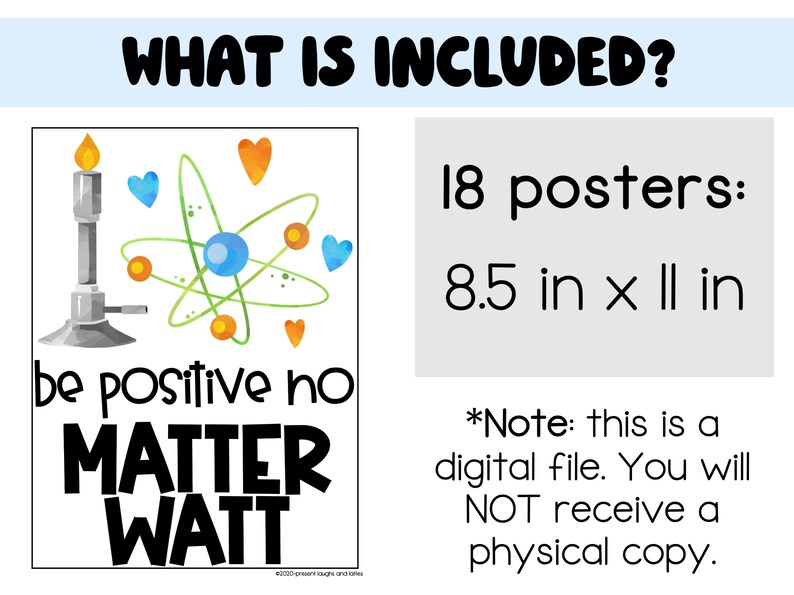 18 Science CLASSROOM POSTERS Puns & Quotes Positive - Etsy