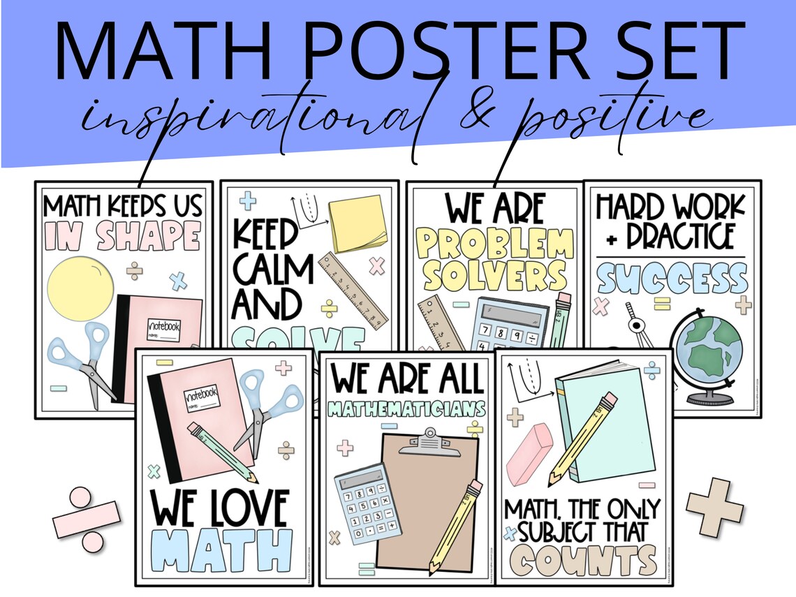 18 MATHS CLASSROOM POSTERS | Math Teacher Class Classroom Decor ...