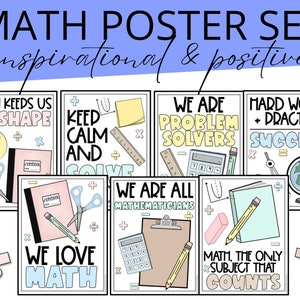 18 MATHS CLASSROOM POSTERS | Math Teacher Class Classroom Decor ...