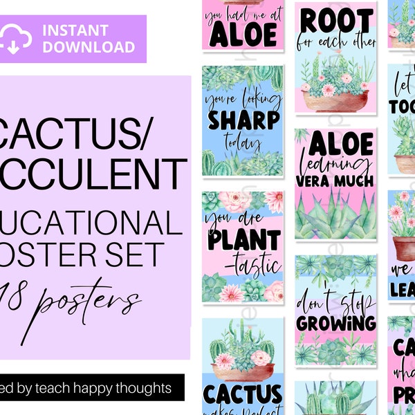 Cactus Classroom Decor - Etsy