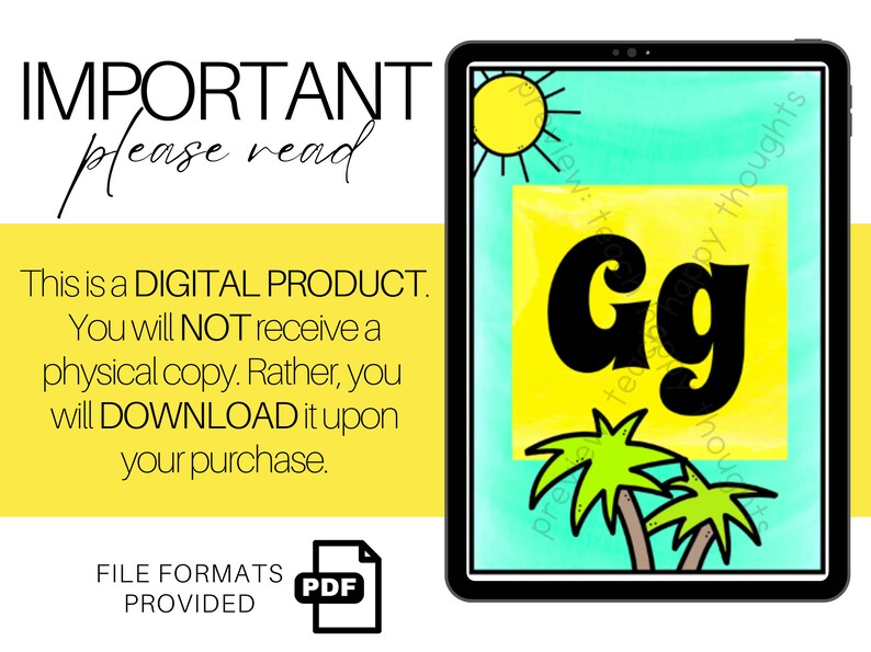 Tropical Sunshine Palm ALPHABET LETTER POSTERS 26 Clipart - Etsy