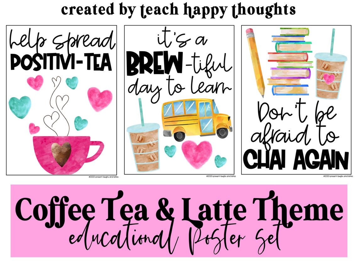 18 Coffee & Tea CLASSROOM POSTERS Learning Reading - Etsy